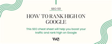 How Do You Rank On Google Cheat Sheet Web Copy Collective