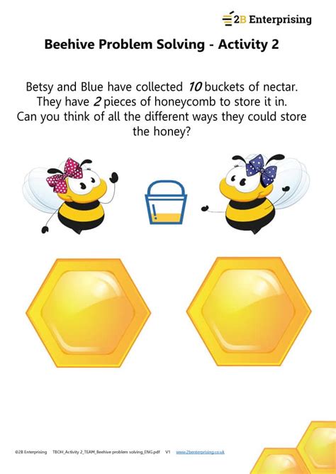 Bee Problem Solving Activity 2 2b Enterprising