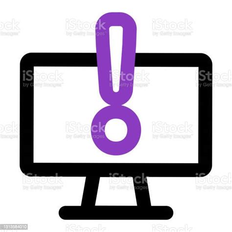 컴퓨터 아이콘입니다 경고와 컴퓨터 윤곽 벡터 아이콘입니다 아이콘 디자인 요소 Ui 웹 모바일 앱에 사용할 수 있습니다 Cpu에