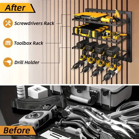 Mondawe 75 In X 169 In Black Metal Storage Shed Tool Hanger Rack In