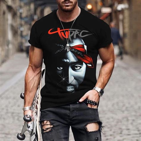 Camiseta Con Estampado De Gangsta Rap 2pac Para Hombre Camisa De Manga