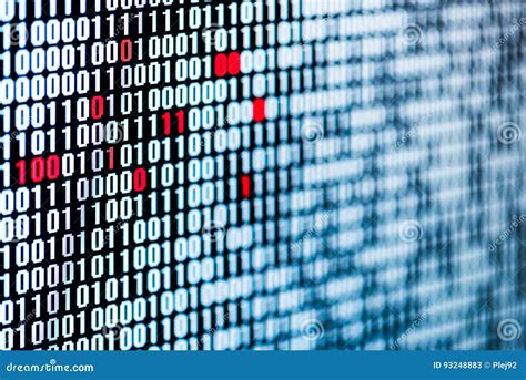 red bits data corruption bit sequence screen stock image image