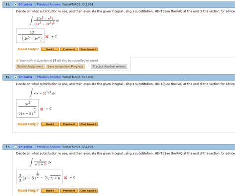 Solved Decide On What Substitution To Use And Then
