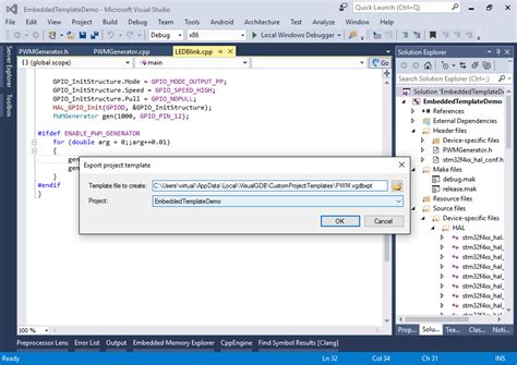 Using Project Templates For Embedded Projects Visualgdb Tutorials