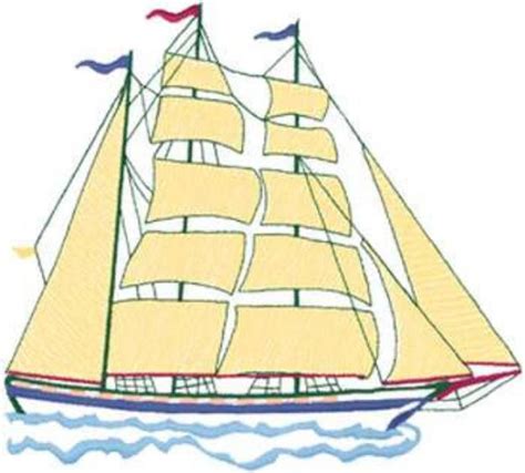 Small Clipper Ship Machine Embroidery Design Embroidery Library At
