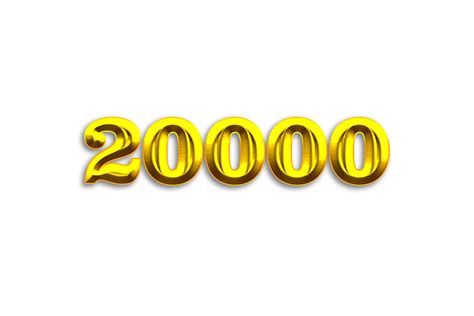 20000 Subscribers Celebration Greeting Number With Gold Design 23430327 Png