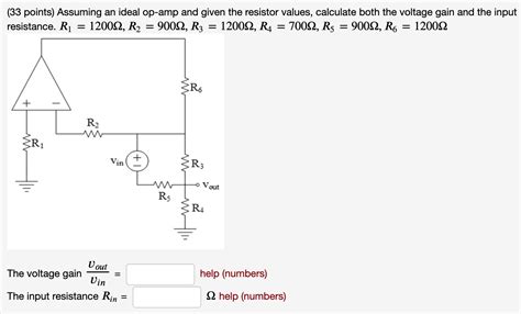 Solved 33 ﻿points ﻿assuming An Ideal Op Amp And Given The