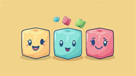 Premium Vector A Cartoon Illustration Of Colorful Cubes With