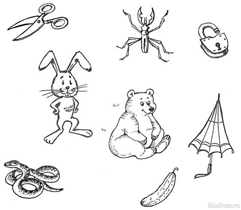 Задание на обучение грамоте для детей 4 5 лет Раскрась только те картинки названия которых