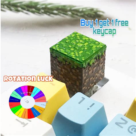 Grass Block Keycap Minecraft Ore Inspired Artisan Backlit Keycap Minecraft Inspires Custom