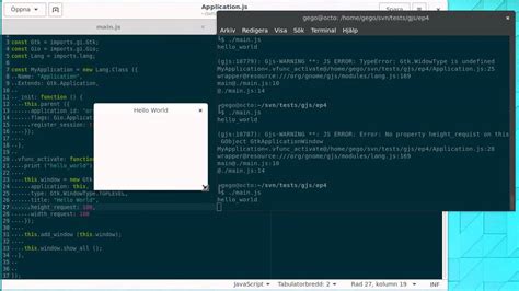 GJS Ep Gtk Application Hello World YouTube