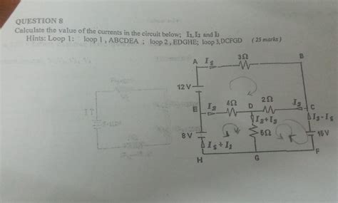 Solved QUESTION Calculate The Value Of The Currents In The Chegg Com