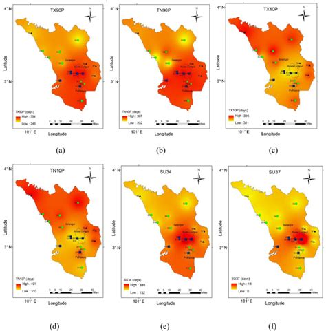 spatial distribution of percentile based indices for the klang valley