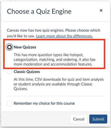 enable and use new quizzes stanford university