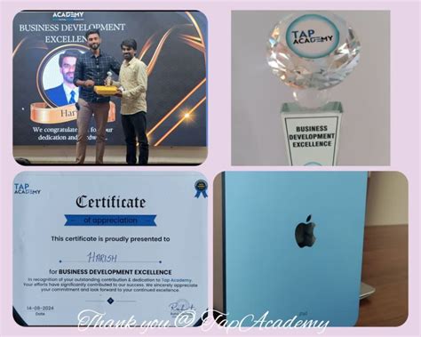 Harish Kumar S On Linkedin Highestplacementsaward Tapacademy Team
