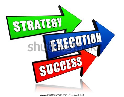 Strategy Execution Success Text 3d Arrows Stock Illustration 138698408