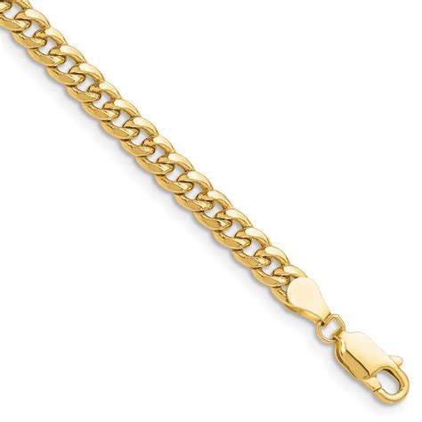 45mm Semi Solid Miami Cuban Chain 9 Inch 10k Gold 10bc200 9 Homebello