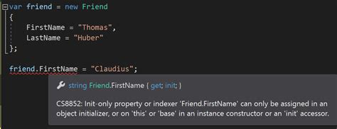C Init Only Properties Create Immutable Properties