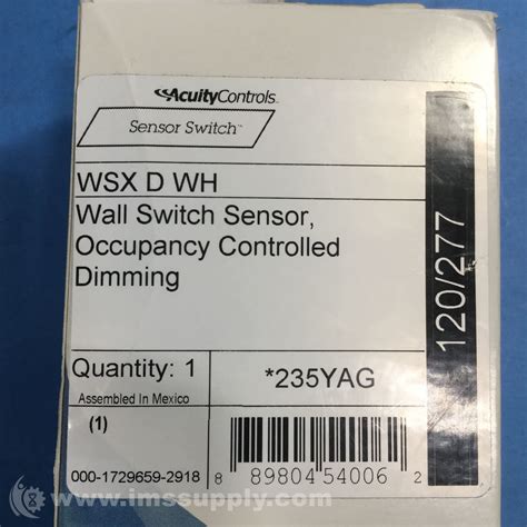 Acuity Controls WSX D WH Wall Switch Sensor Occupancy Controlled IMS Supply