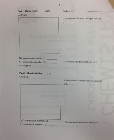 Solved Packing 3 Part 1 Halite Naci 15 Unit Cell