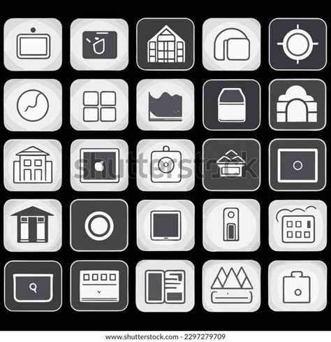 Set Mobile App Icons Black White Stock Vector Royalty Free 2297279709 Shutterstock