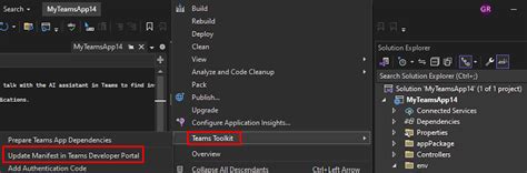 customize app manifest in teams toolkit teams microsoft learn