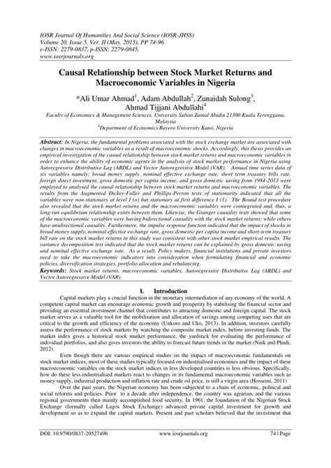 Pdf Causal Relationship Between Stock Market Returns And