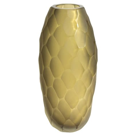 Hand Blown Murano Battuto Vase In Olive Medium For Sale At 1stdibs