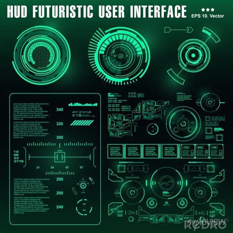 Sci Fi Futuristic Hud Dashboard Display Virtual Reality Technology • Wall Stickers Business