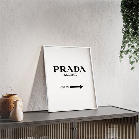 Prada Marfa Poster Typographic Poster Black And White Poster