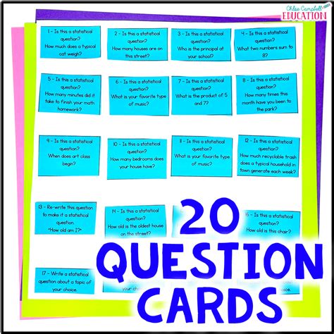 Statistical Questions Activity 6th Grade Data And Statistics Practice