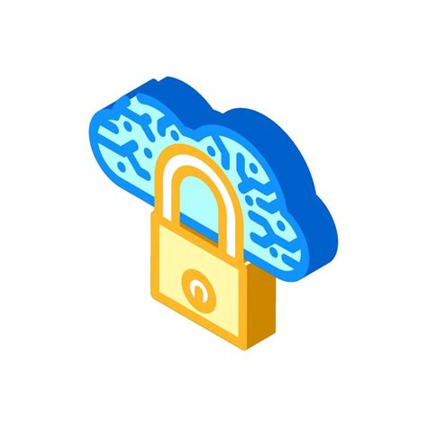 Security Lock Cloud Computing Isometric Icon Illustration 54190059 Vector Art At Vecteezy