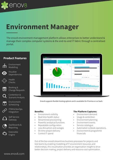 Test Environment Management Datasheet Enov8 Pdf