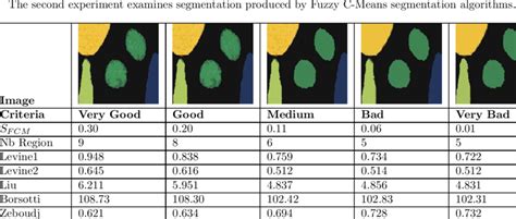 fuzzy attribute graph segmentation values of different criteria