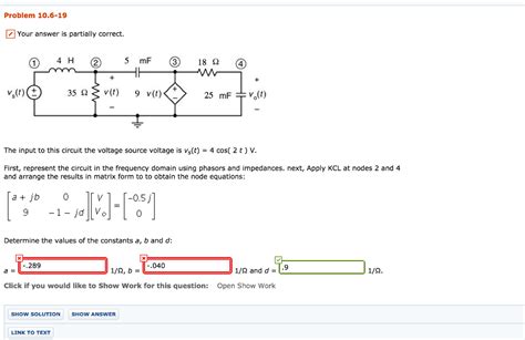 Solved The Input To This Circuit The Voltage Source