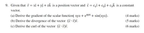 Solved Given that ř xî yſ zk is a position vector Chegg