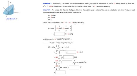 Solved EXAMPLE Evaluate SS Z Ds Where S Is The Surface Chegg Com
