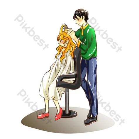 손으로 그린 벡터 작은 신선한 만화 미용실 일러스트 Png Psd 무료 다운로드 Pikbest