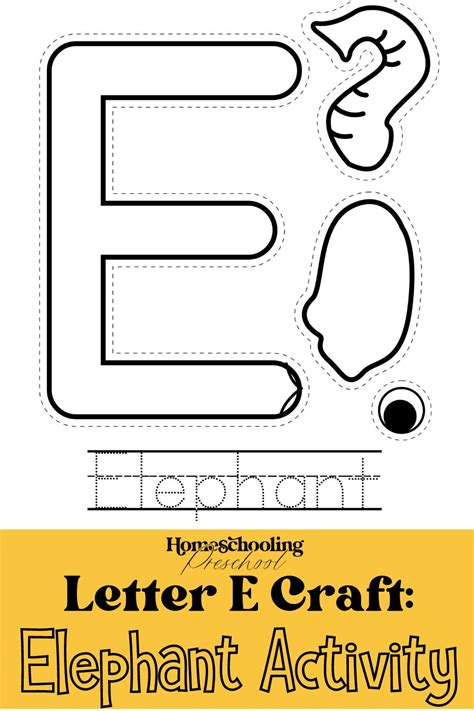 Letter E Elephant Craft Template Letter E Activities Teachers Brain