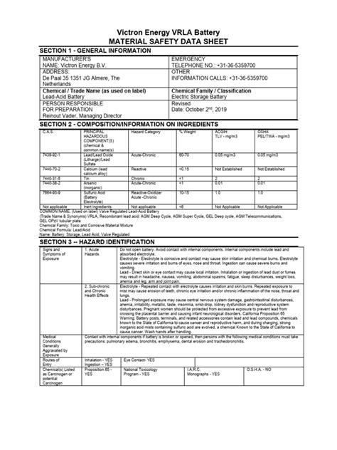 material safety data sheet vrla battery en pdf
