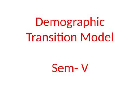 Demographic Transition Model Ppt