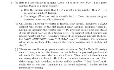 solved 5 a here is a theorem about integers let n 2 2
