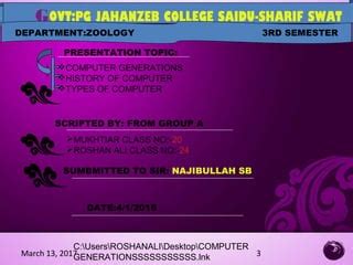 Computer History Generations And Its Types PPT