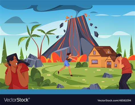 Volcanic Eruption Disaster Royalty Free Vector Image