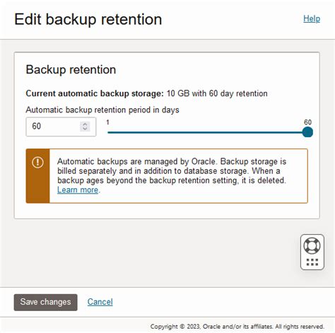 Edit Automatic Backup Retention Period On Autonomous Database