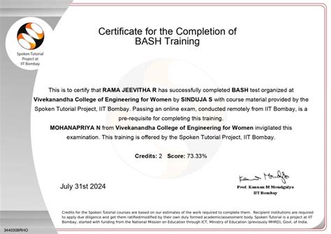 Bash Spokentutorialproject Iitbombay Vcew Training Certification