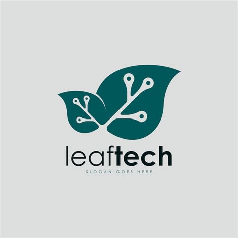 Premium Vector Leaf Tech Logo Vector Leaf And Technology Logo Template