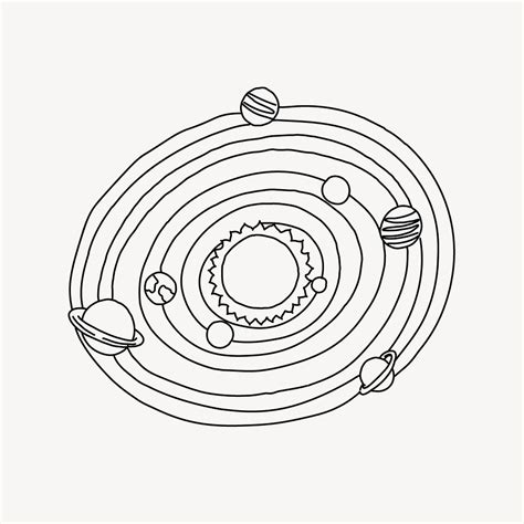 Solar System Line Art Vector Premium Vector Rawpixel