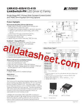 LNK419EG Datasheet PDF Power Integrations Inc