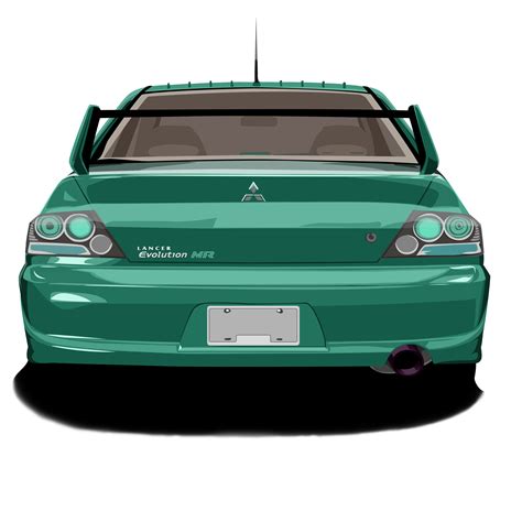 Vector Vehicle Green Car Back End